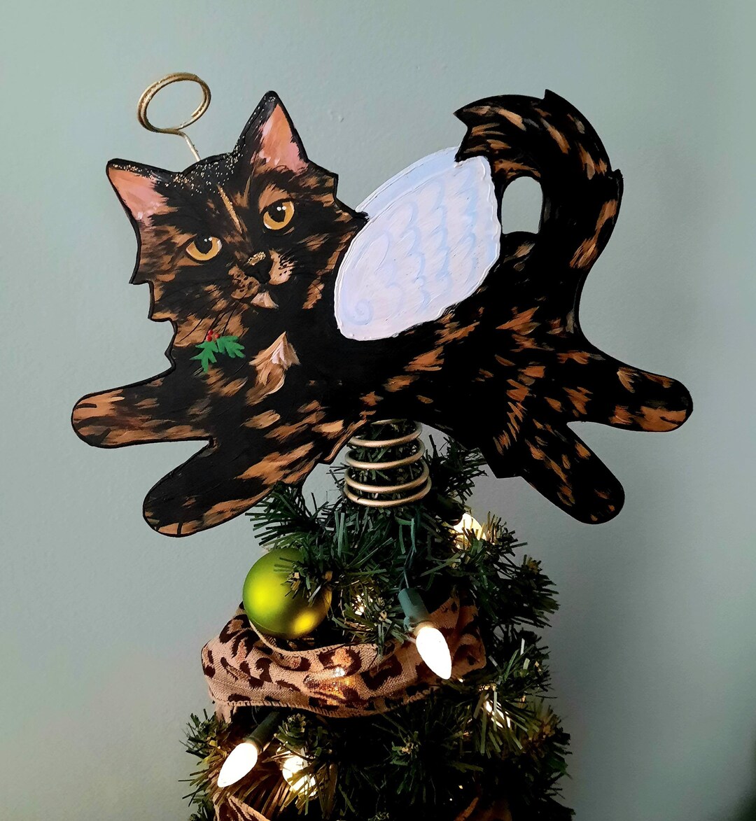 Tortoiseshell Cat Angel, Cat Tree Topper, Christmas Tree Topper, Cat ...