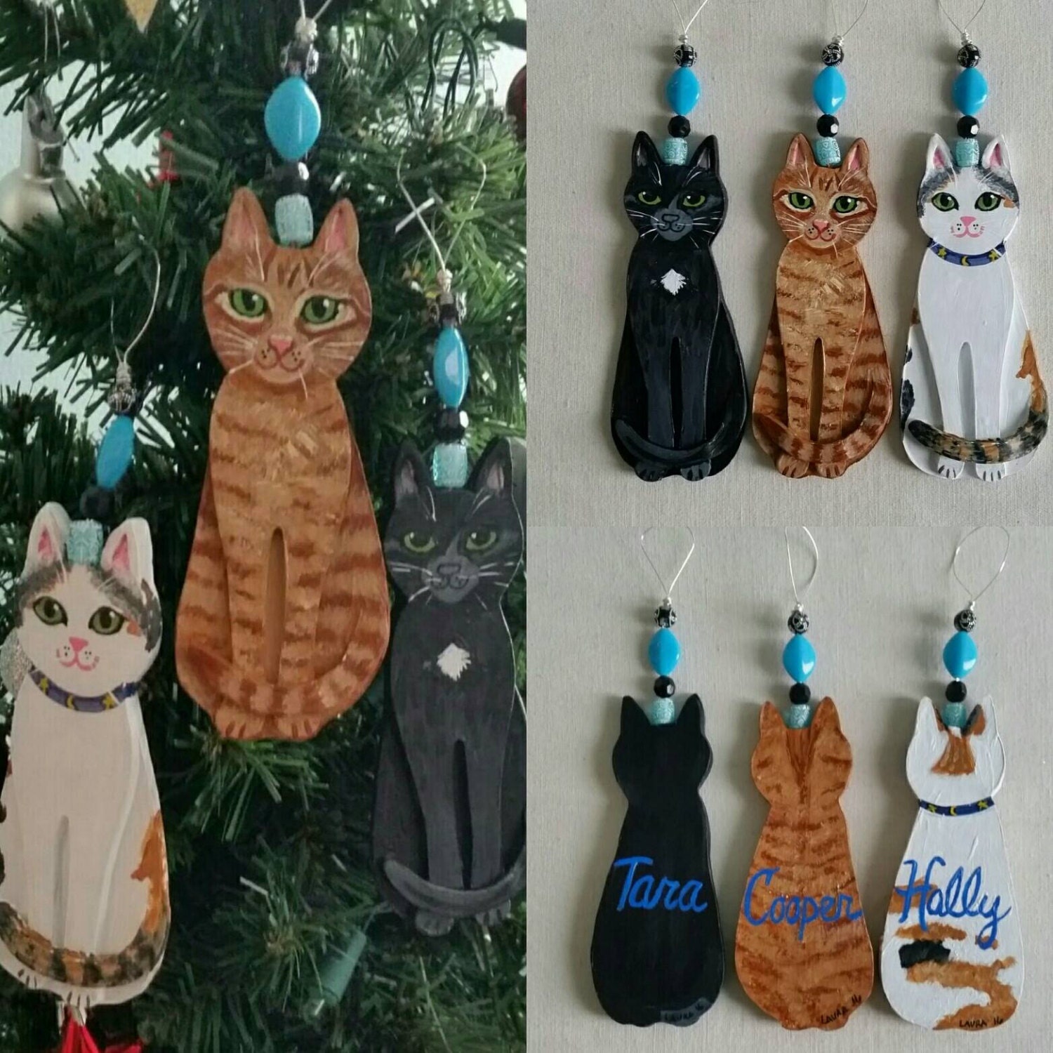 Custom Cat Ornament Cat Christmas Ornament Personalized Cat | Etsy