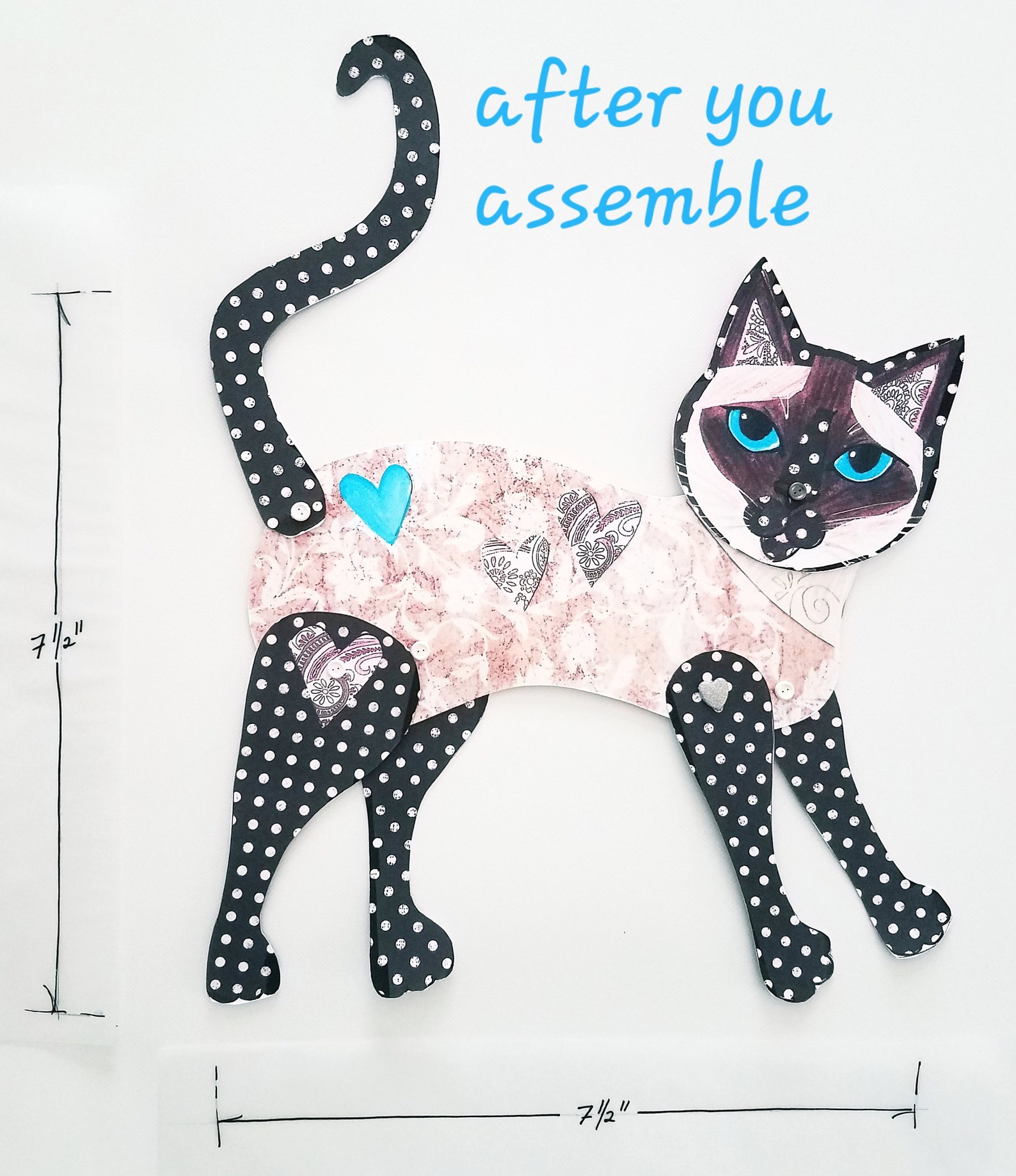 Siamese Cat Printable Articulated Paper Doll Instant DIY | Etsy