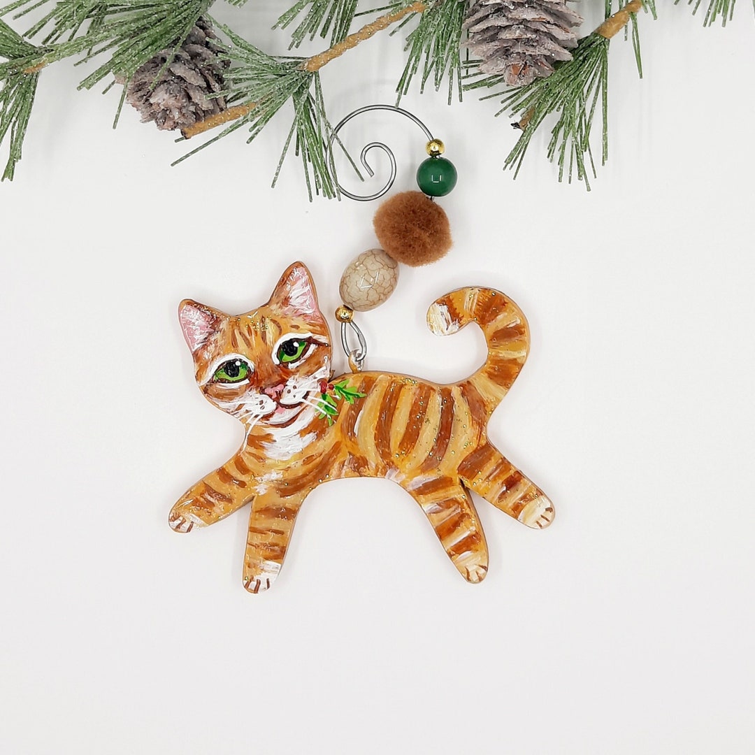 Orange Tabby Cat Ornament Personalized Cat Gift for Cat - Etsy