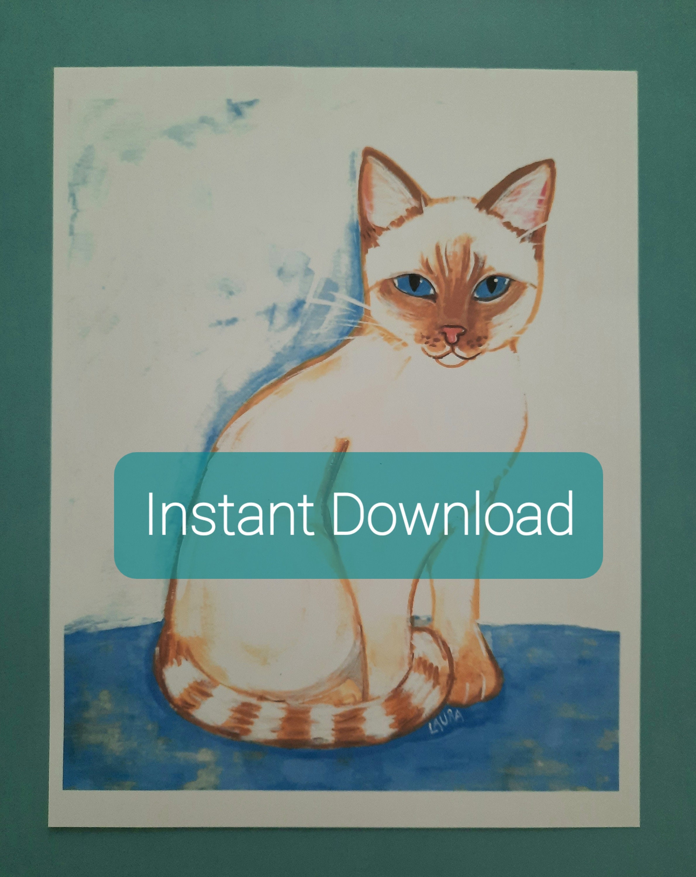 Flame Point Siamese Cat Print Instant Download 5 X 7 8 X 10 - Etsy