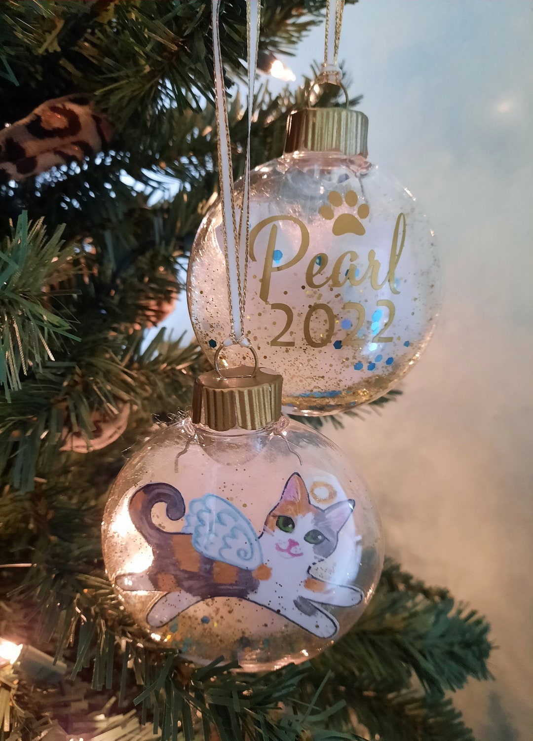 Dilute Calico Cat Angel Ornament, Personalized Cat, Cat Christmas ...