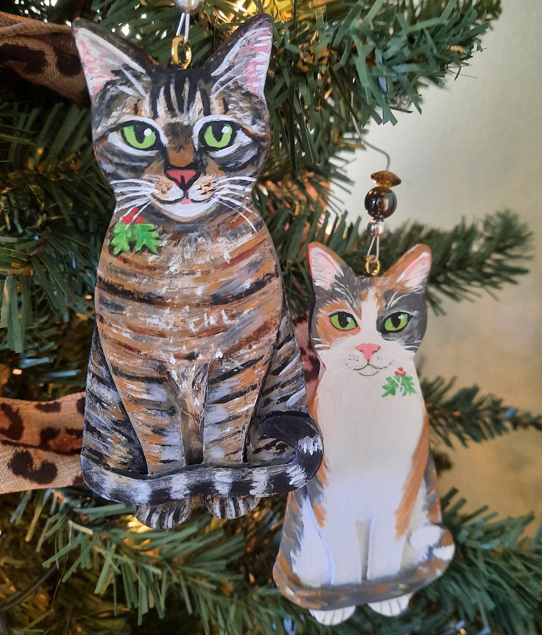 Custom Cat Ornament, Cat Family Christmas Ornament, Personalized Cat ...