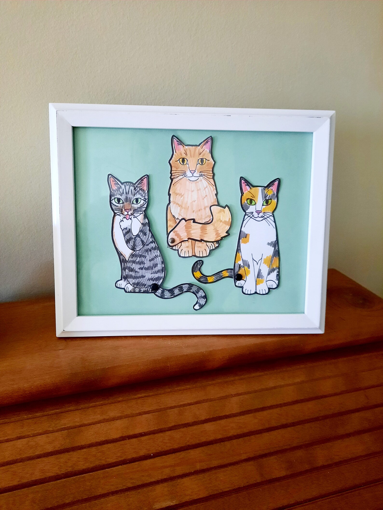 Cat Printable With Movable Tails Bookmarks or Any Art - Etsy