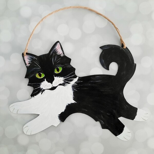 Tuxedo Cat Painting Etsy