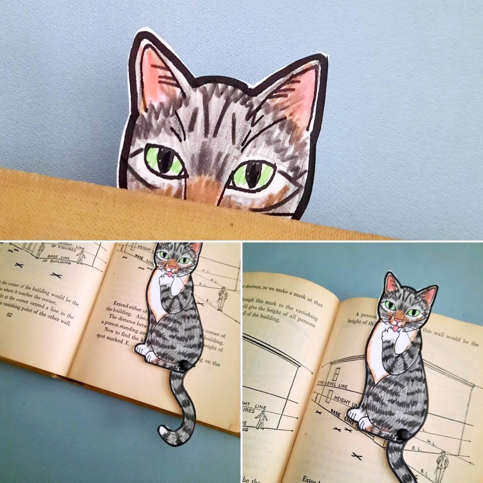 Printable Cat Bookmarks, Moveable Tails, Articulated Cats, You Color ...