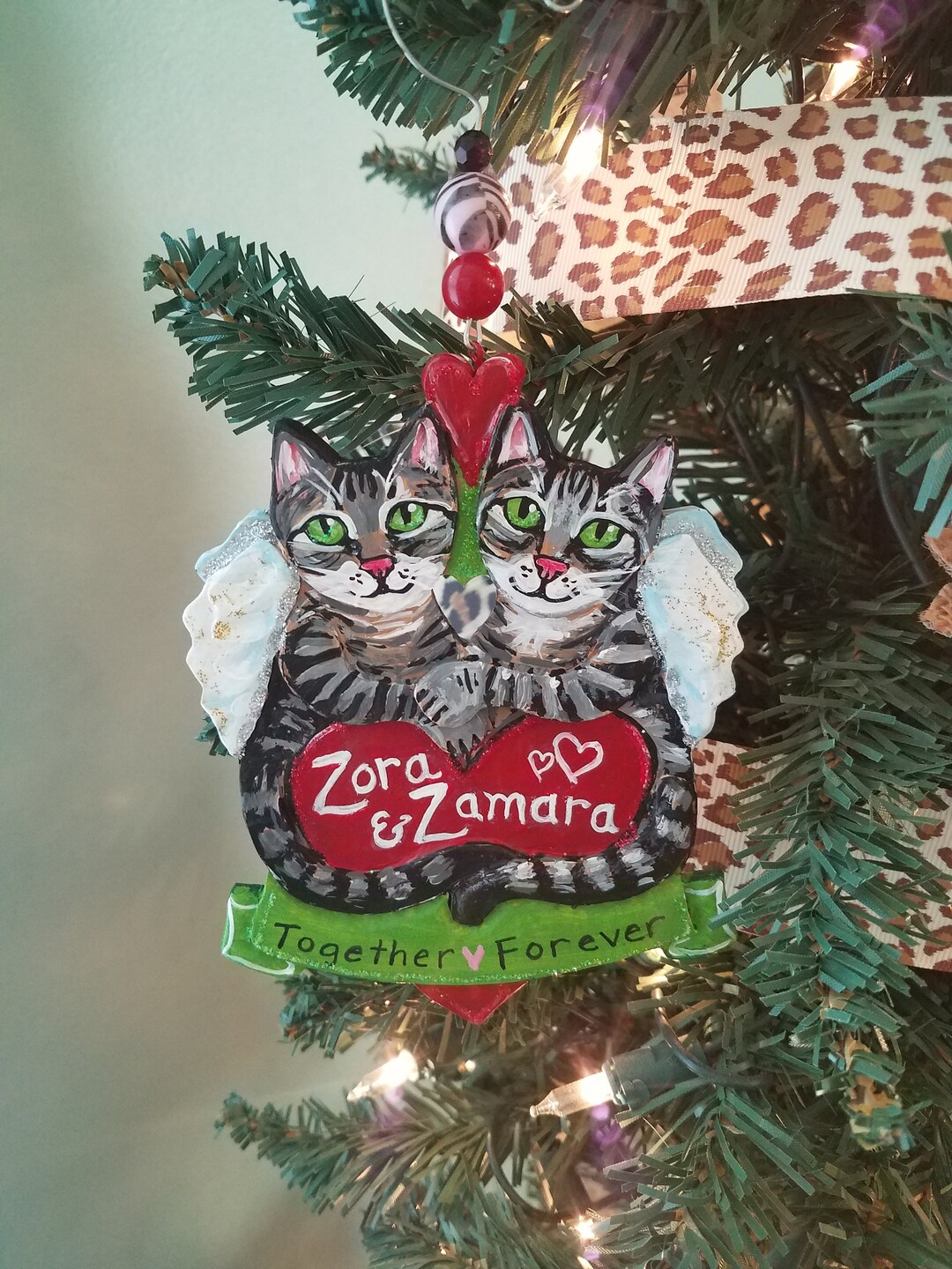 Custom Cat Ornament Your Two Cats Memorial Ornament - Etsy
