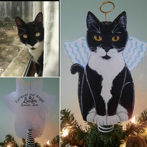 Custom Cat Tree Topper, Cat Memorial Gift, Christmas Tree Topper ...