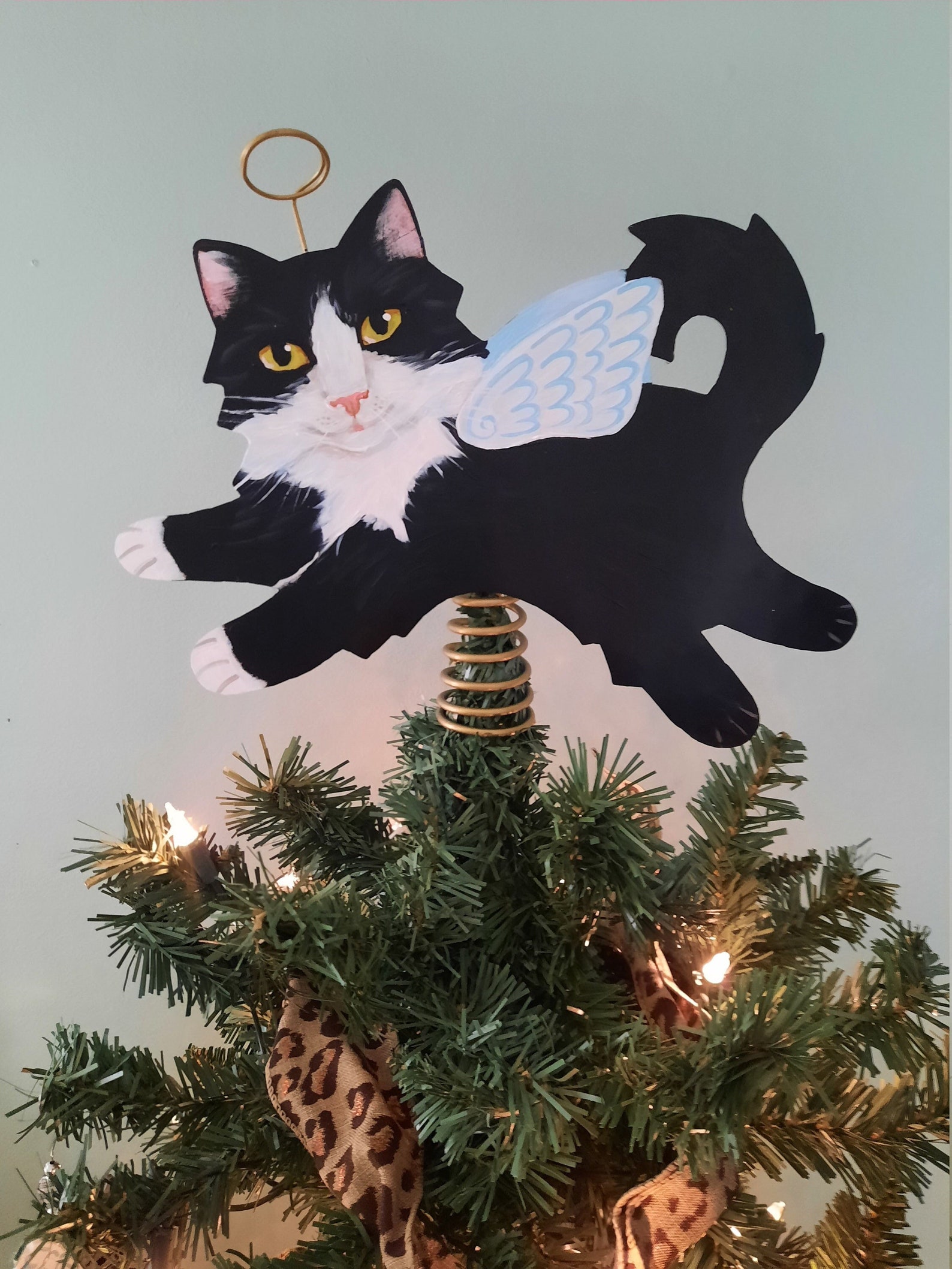 Tuxedo Cat Tree Topper Cat Christmas Tree Topper Cat - Etsy