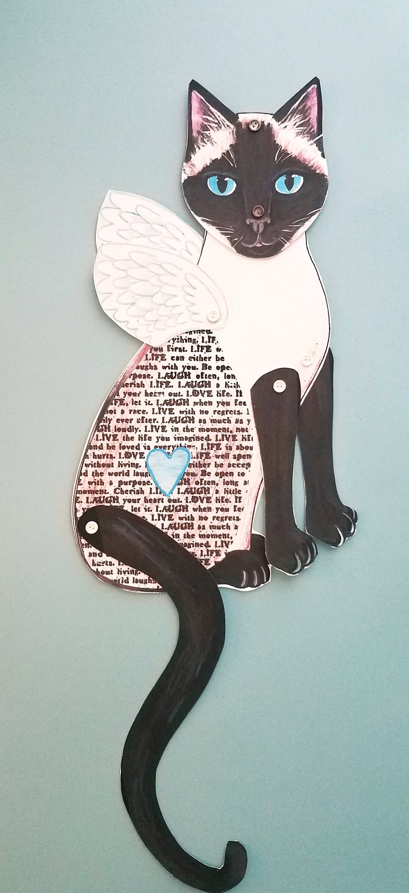 Siamese Cat Paper Doll Articulated Paper Doll Siamese Angel | Etsy