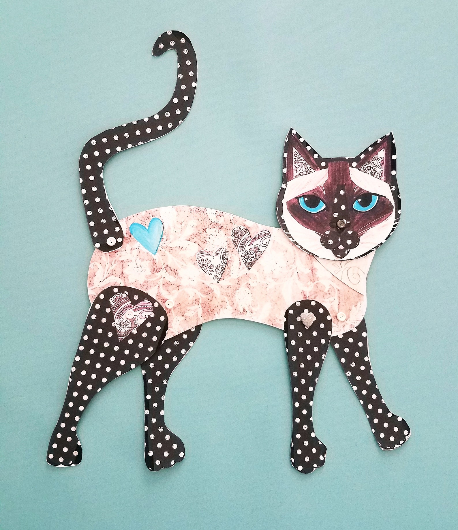 Siamese Cat Printable Articulated Paper Doll Instant DIY | Etsy