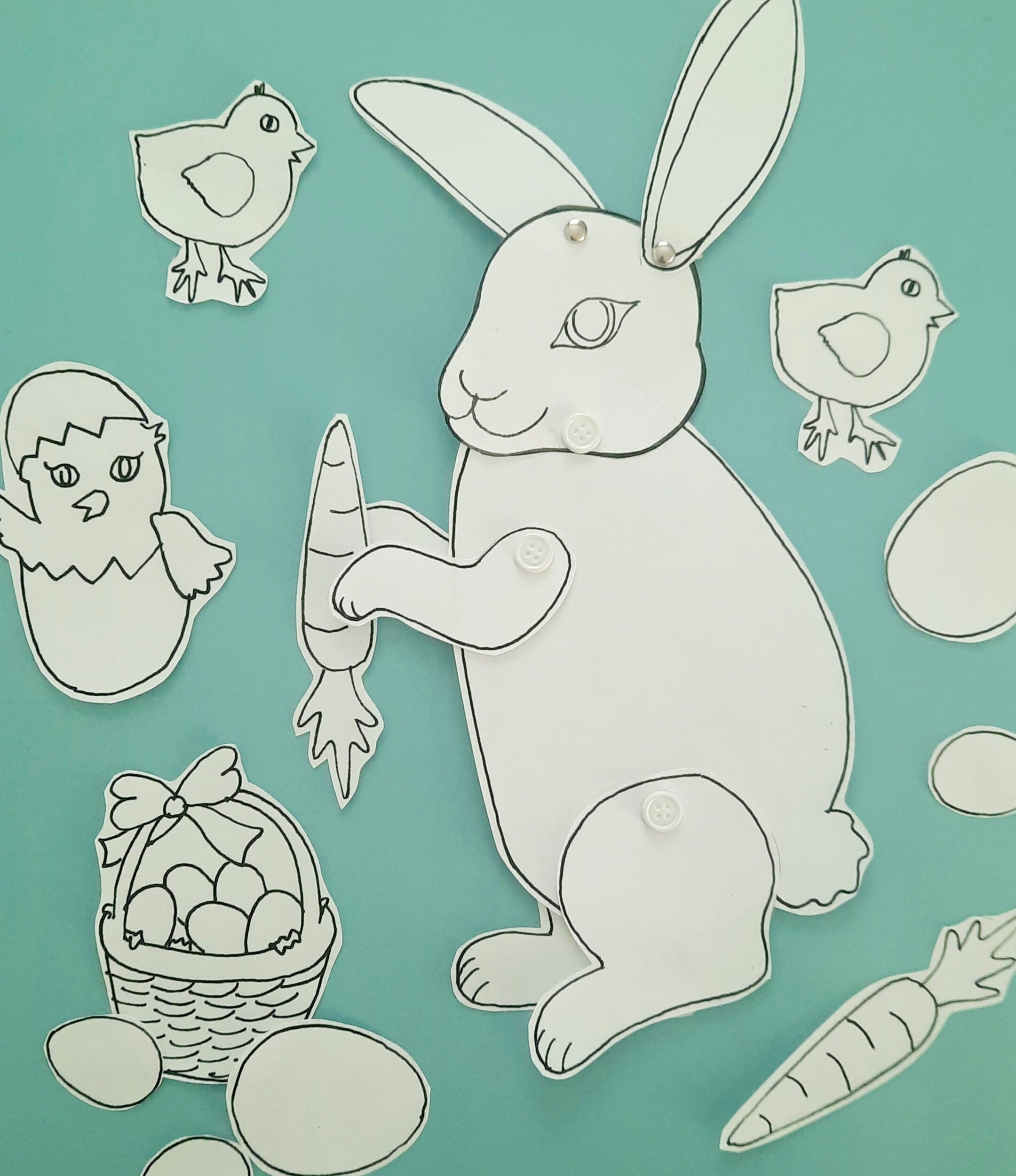 Bunny Rabbit Paper Doll Printable You Cut and Color - Etsy Canada