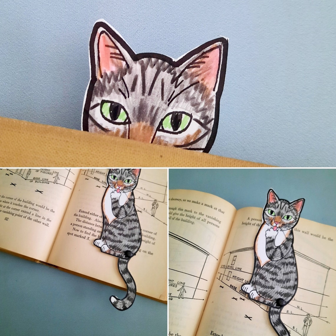 Cat Printable With Movable Tails Bookmarks or Any Art - Etsy