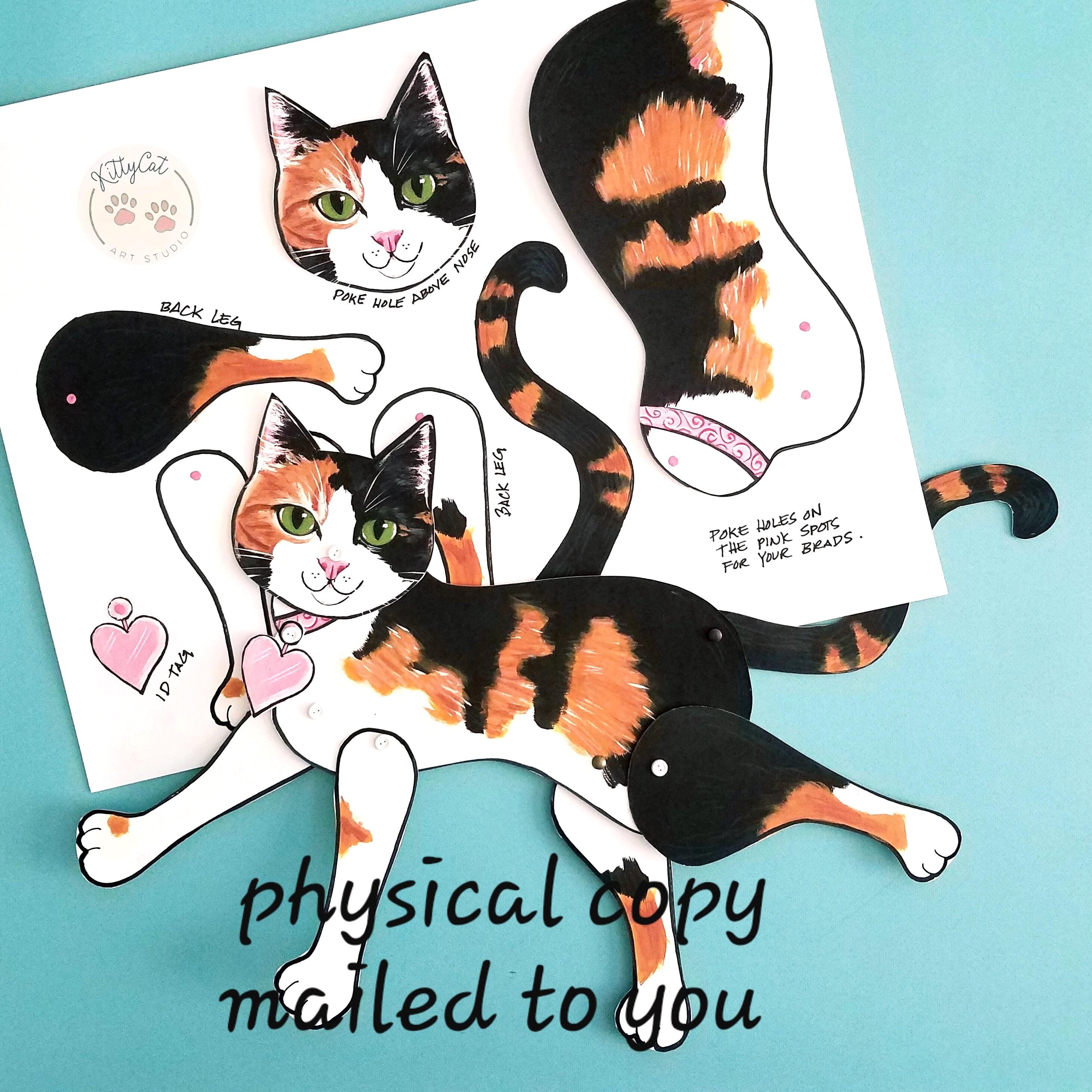 Calico Cat Articulated Paper Doll: Mailed Version - Etsy