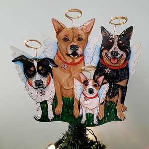 Pet Family Christmas Tree Topper, Multiple Pets, Custom Cat Tree Topper ...