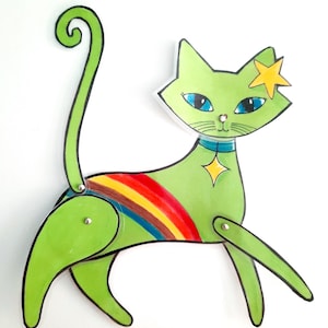 Cat Paper Doll Printable, Color and Cut Cat, Articulated Dolls, Mid ...