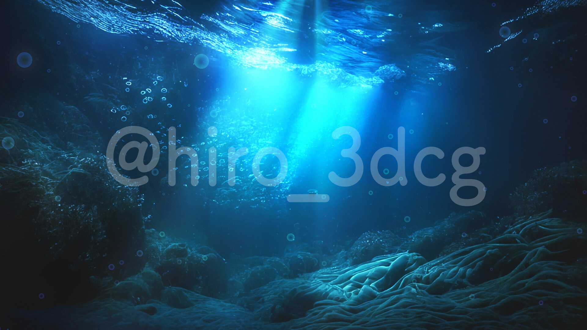 Illuminated Coral Reefs Vtuber Animated Backdrop Deep Sea Underwater ...