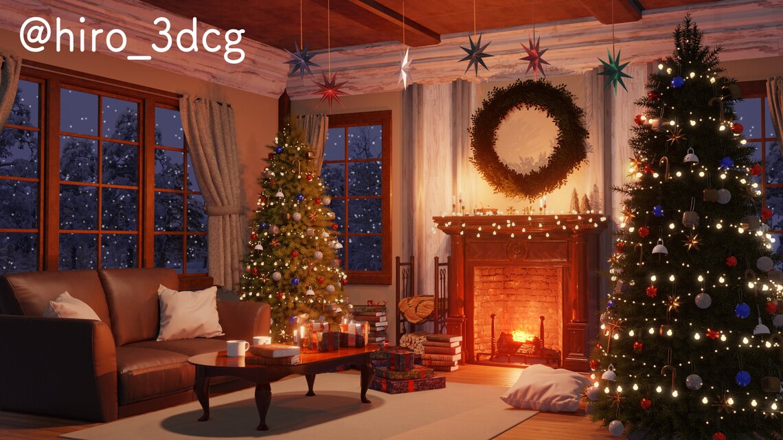 Cozy Christmas Tree and Fireplace | Full HD Looping Background for ...
