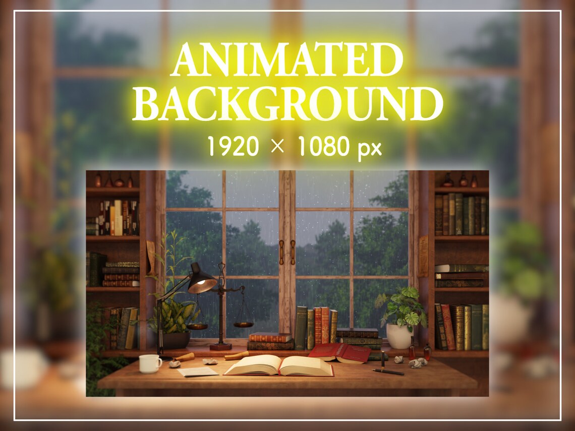 Cozy Rainy Day Study Room | Full HD Looping Background for Vtubers - Etsy