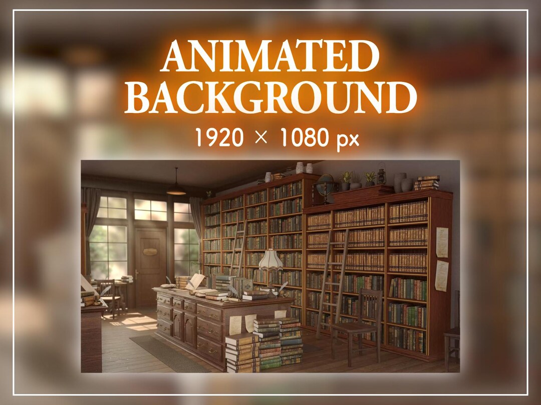 Cozy Antique Library – Animated Background for Vtubers & Streamers - Etsy