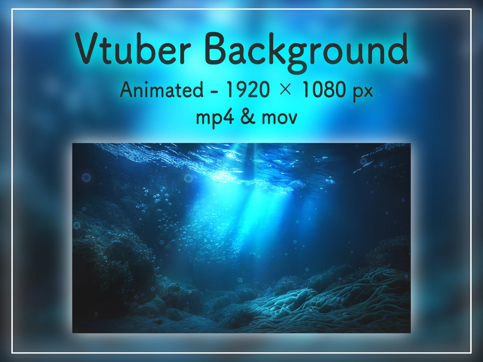 Illuminated Coral Reefs Vtuber Animated Backdrop Deep Sea Underwater ...