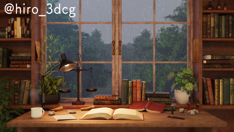 Cozy Rainy Day Study Room | Full HD Looping Background for Vtubers - Etsy