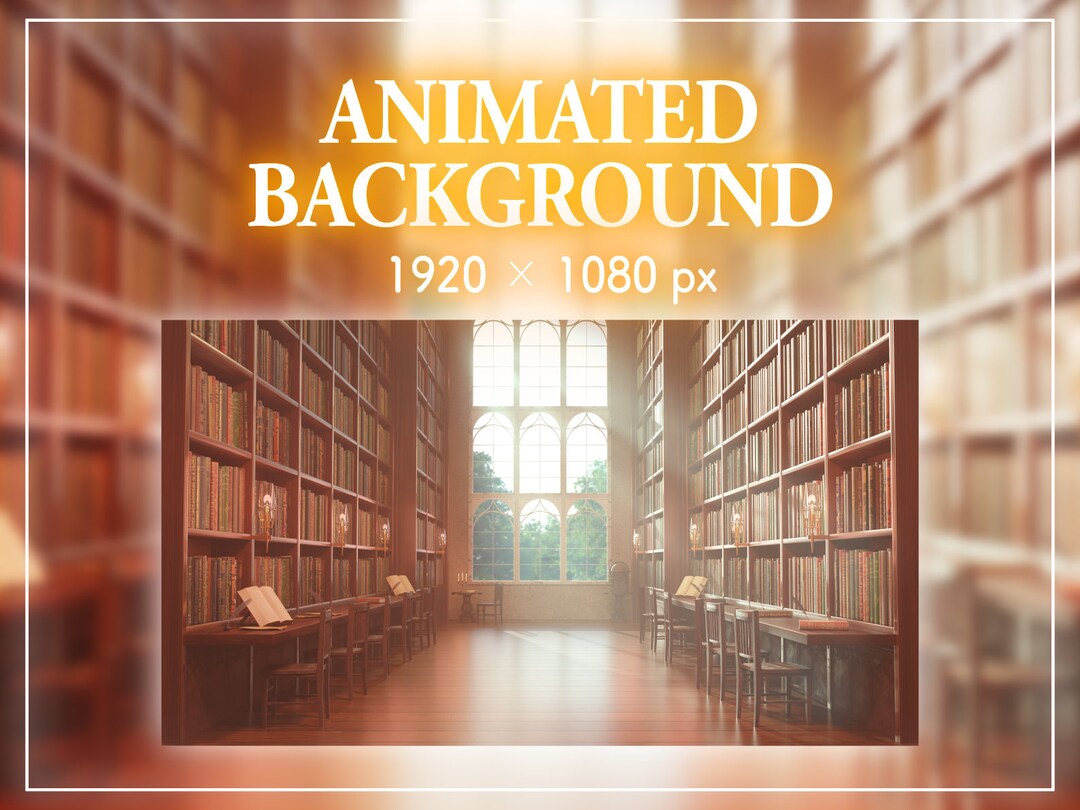 Sunlit Magic Library | Full HD Looping Animated Background for Vtubers ...