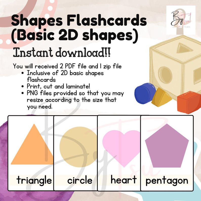 Printable Shapes Flashcards, Learning Shapes for Kids, Preschool ...