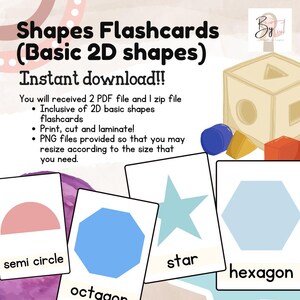 Printable Shapes Flashcards, Learning Shapes for Kids, Preschool ...
