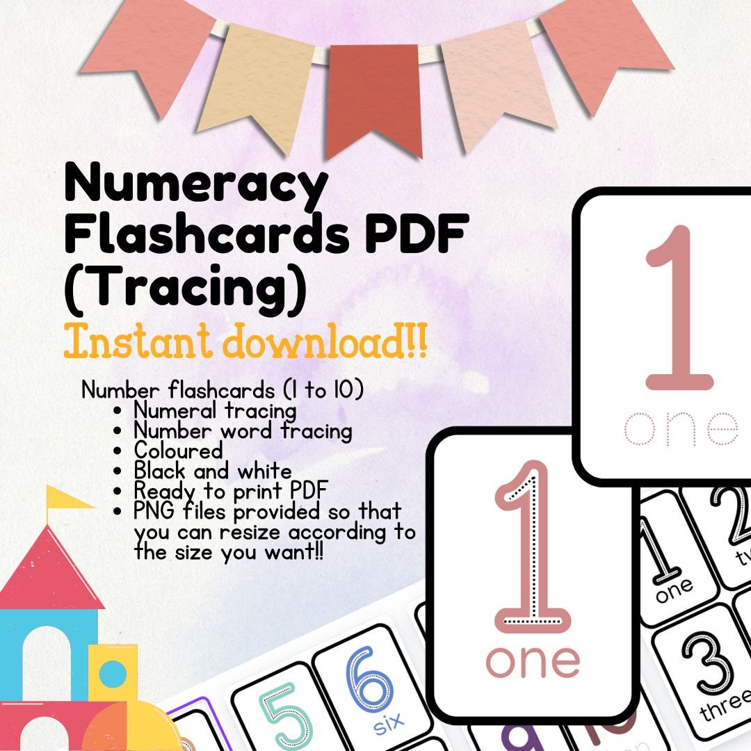 Printable Number Flashcards, Number Tracing Flashcards, Number Tracing ...
