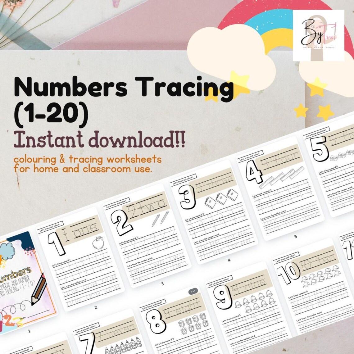 Printable Number Tracing Pages, Numbers Worksheet, Number Activities 1 ...