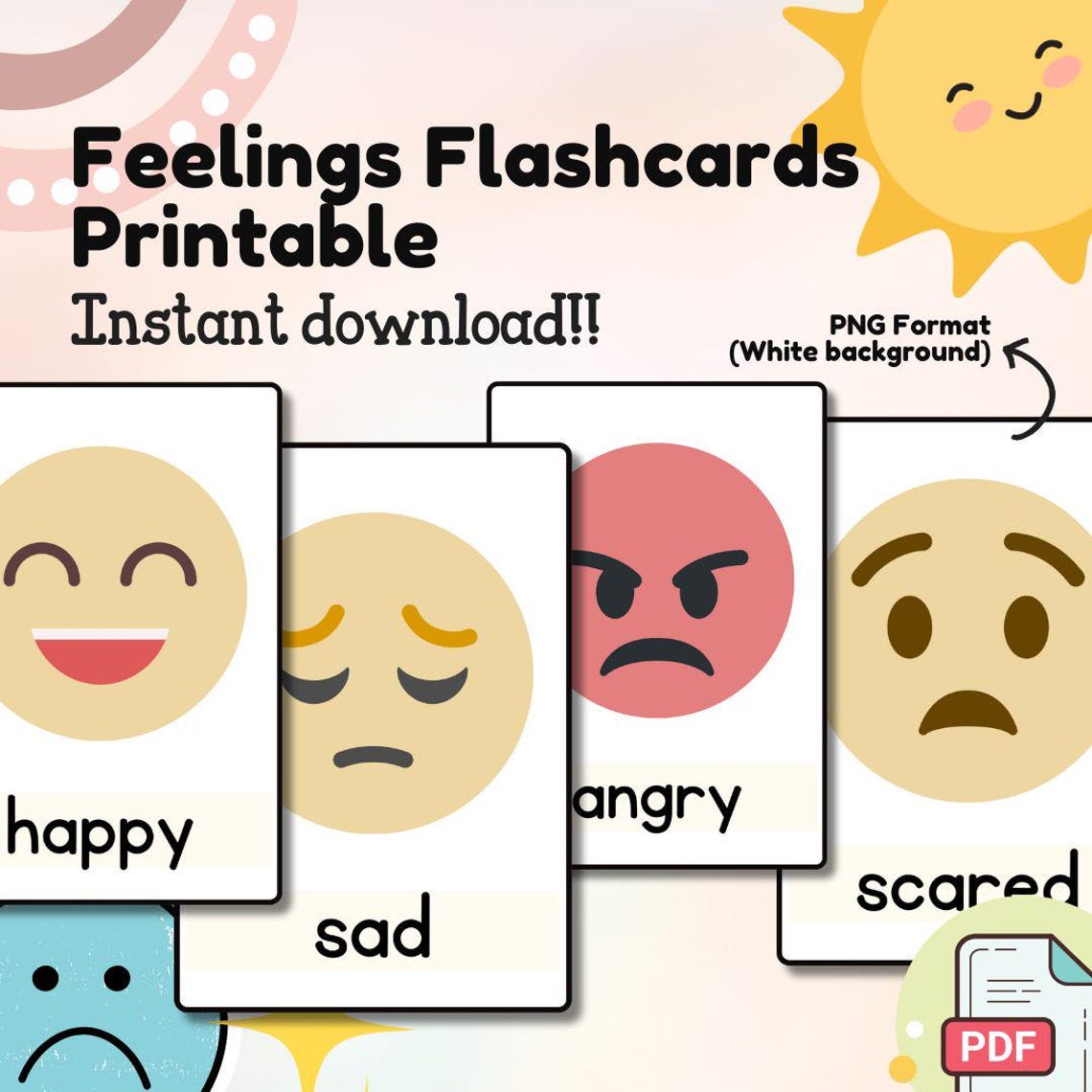 Feelings Flashcards Printable, Emotions Posters, Preschool Classroom ...