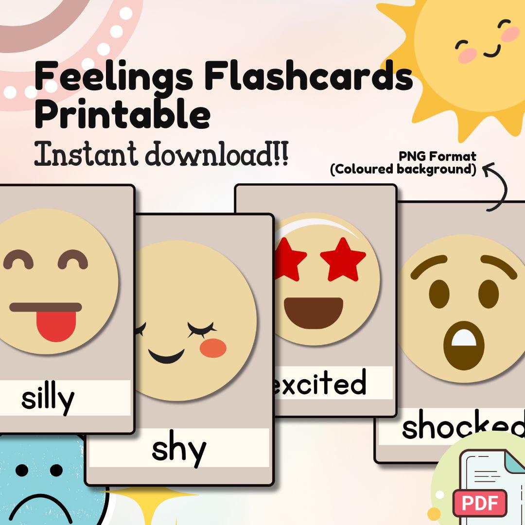 Feelings Flashcards Printable, Emotions Posters, Preschool Classroom ...