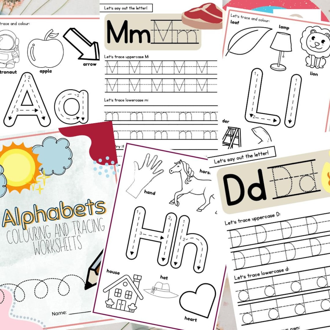 Printable Alphabets Colouring Worksheet, ABC Tracing Worksheets ...