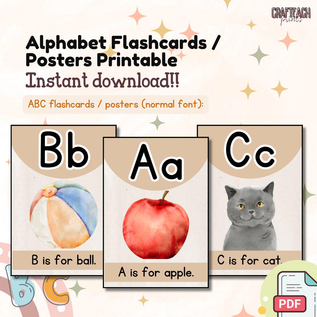 Alphabet Flashcards | Alphabet Posters | Printable ABC Flashcards ...