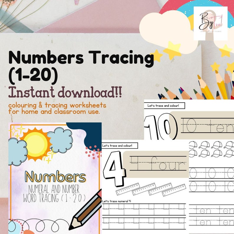 Printable Number Tracing Pages, Numbers Worksheet, Number Activities 1 ...