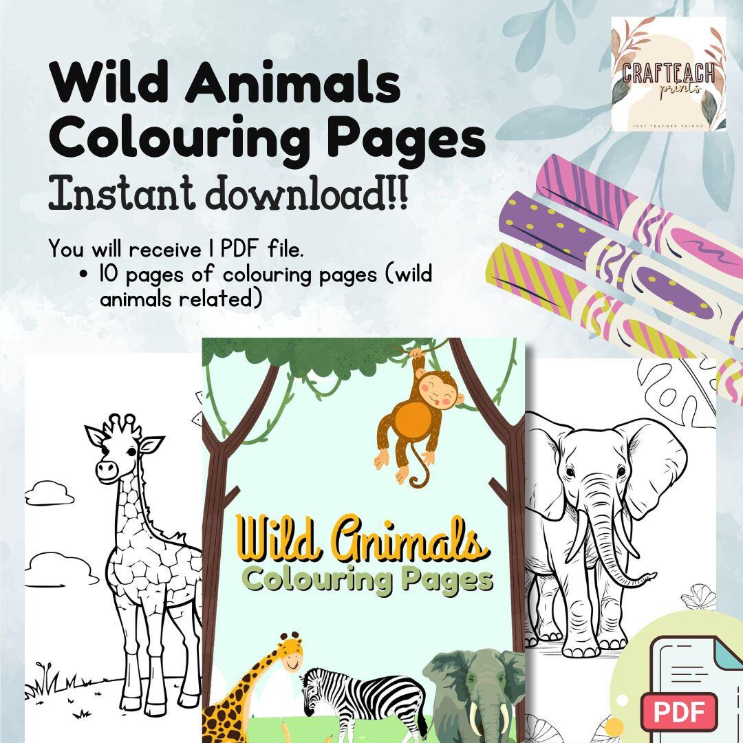 Printable Wild Animals Colouring Pages, Colouring Pages for Kids ...