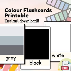 Printable Colour Flashcards, Learning Colours for Preschool, Digital ...