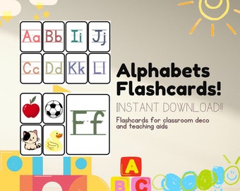 Alphabet Flashcards Alphabet Posters Printable ABC Flashcards Preschool ...