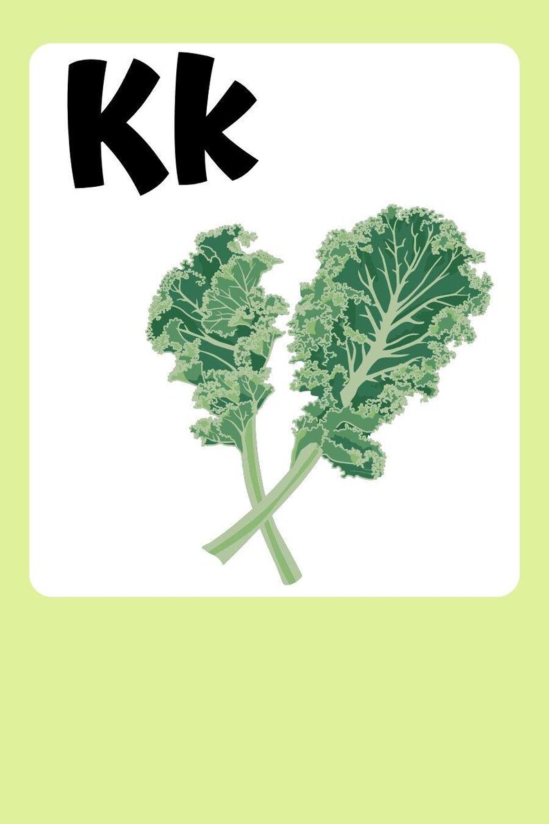 Educational Vegetable Alphabet Flash Cards - Printable Themed Learning ...
