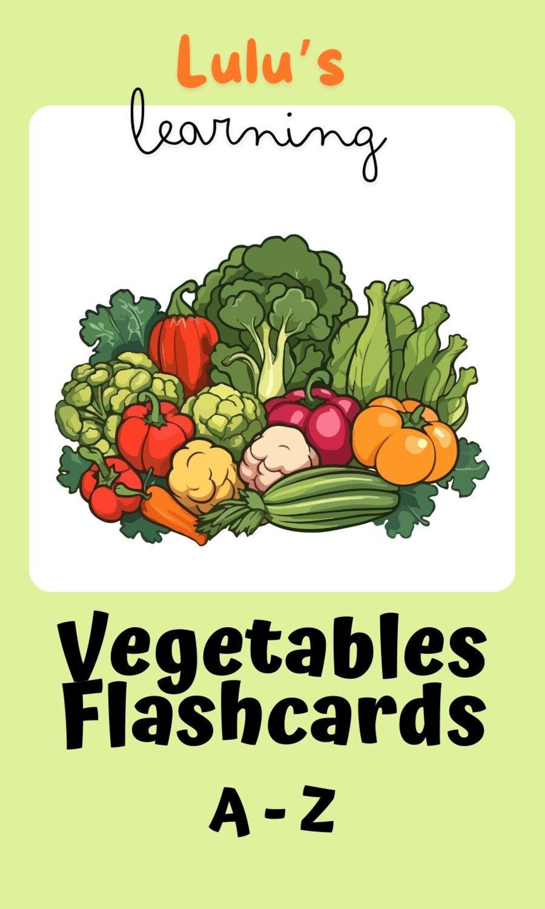 Educational Vegetable Alphabet Flash Cards - Printable Themed Learning ...