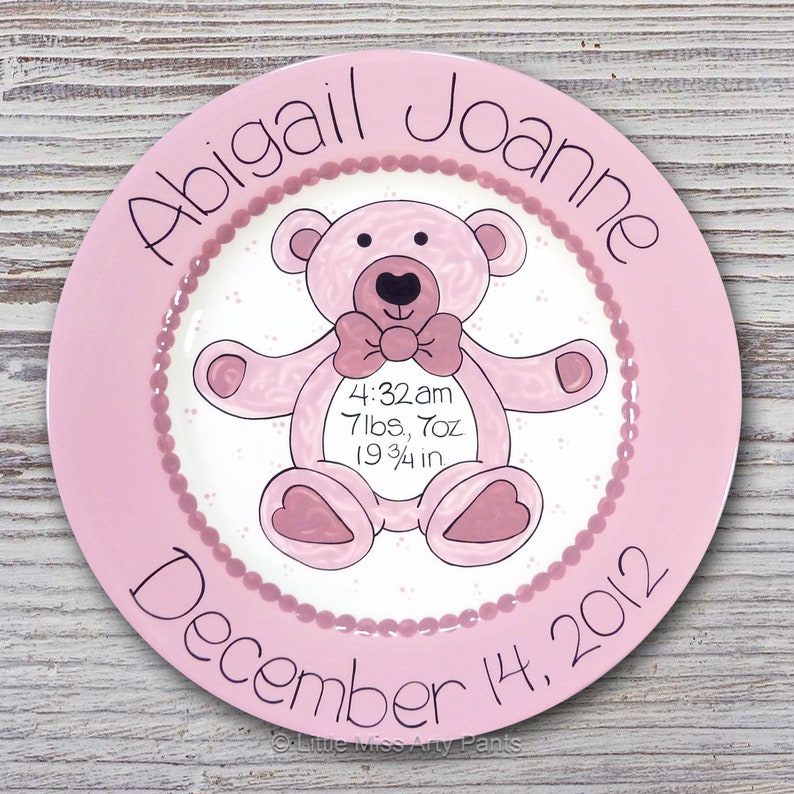 Personalized Birth Plates Personalized Ceramic Baby Plate - Etsy
