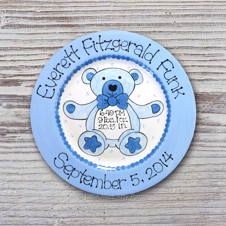 Personalized Birth Plates Personalized Ceramic Baby Plate - Etsy