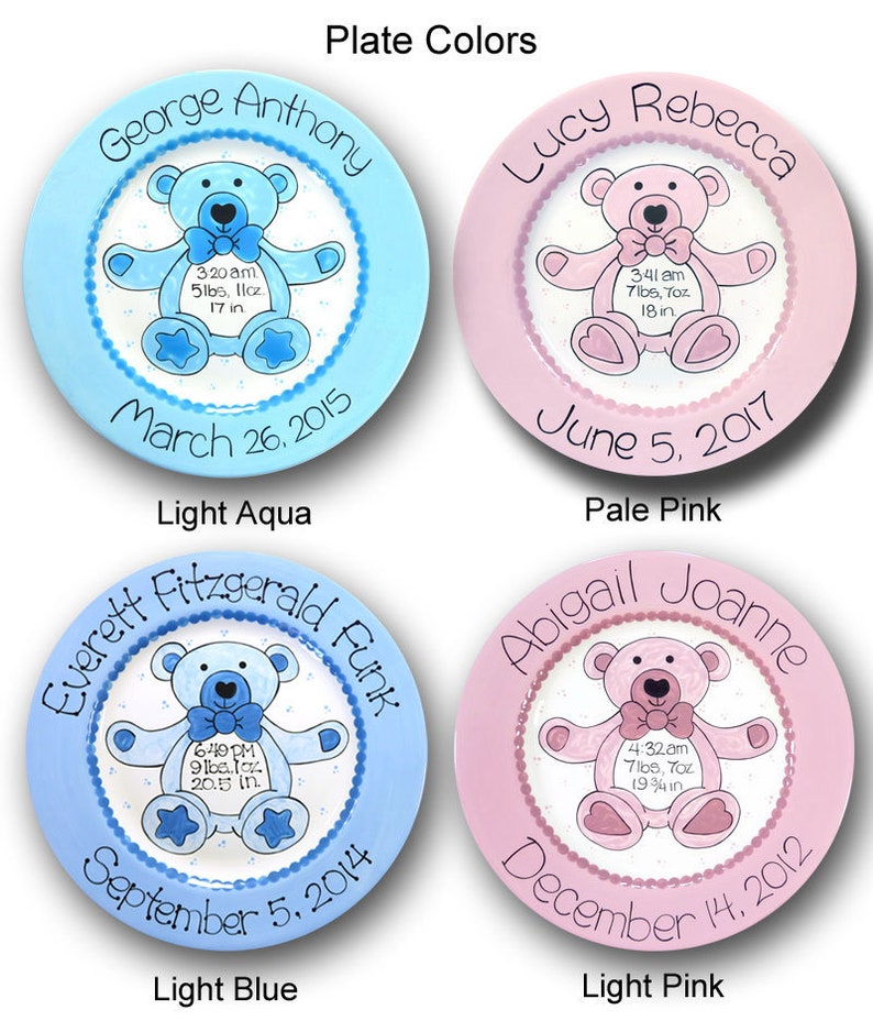 Personalized Birth Plates Personalized Ceramic Baby Plate - Etsy