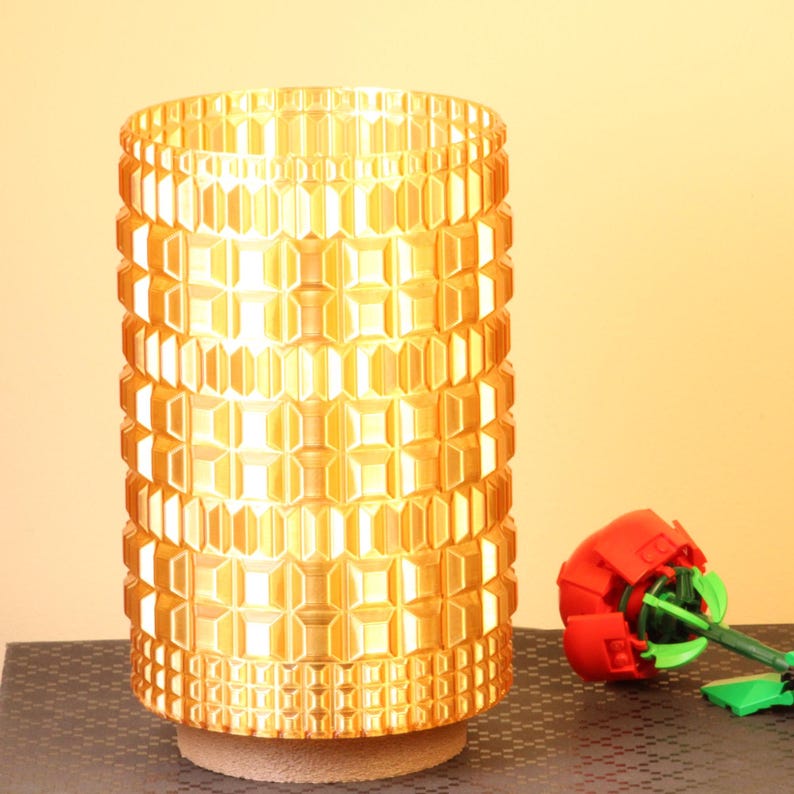 Flamme Amber Dimmable Lamp, Cozy Bedside Lamp,small Table Lamp, Warm ...