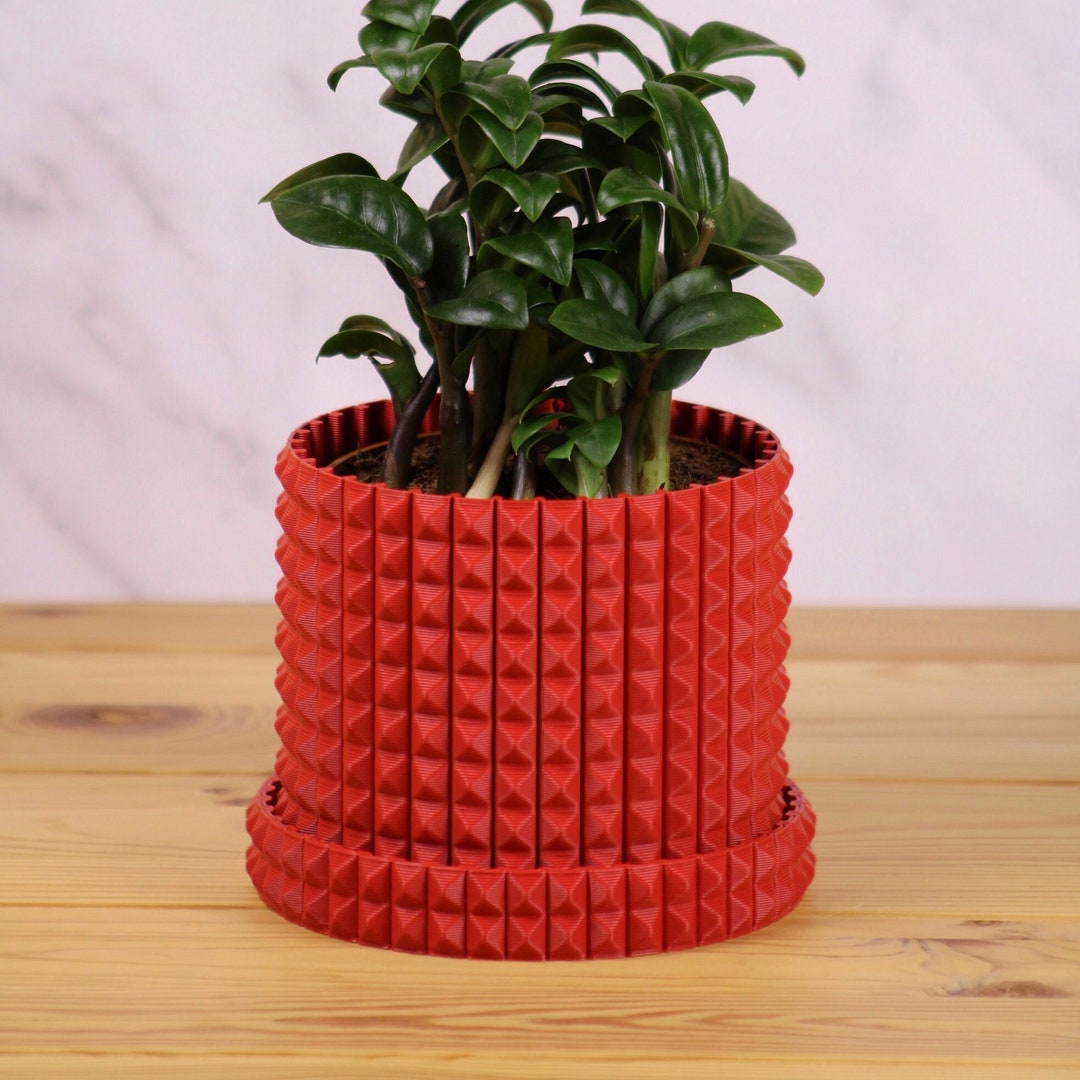 Red Planter Pots With Drainage for Flowers Planter Pot and Saucer ...