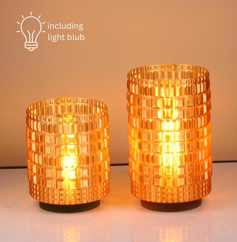 Flamme Amber Dimmable Lamp, Cozy Bedside Lamp,small Table Lamp, Warm ...