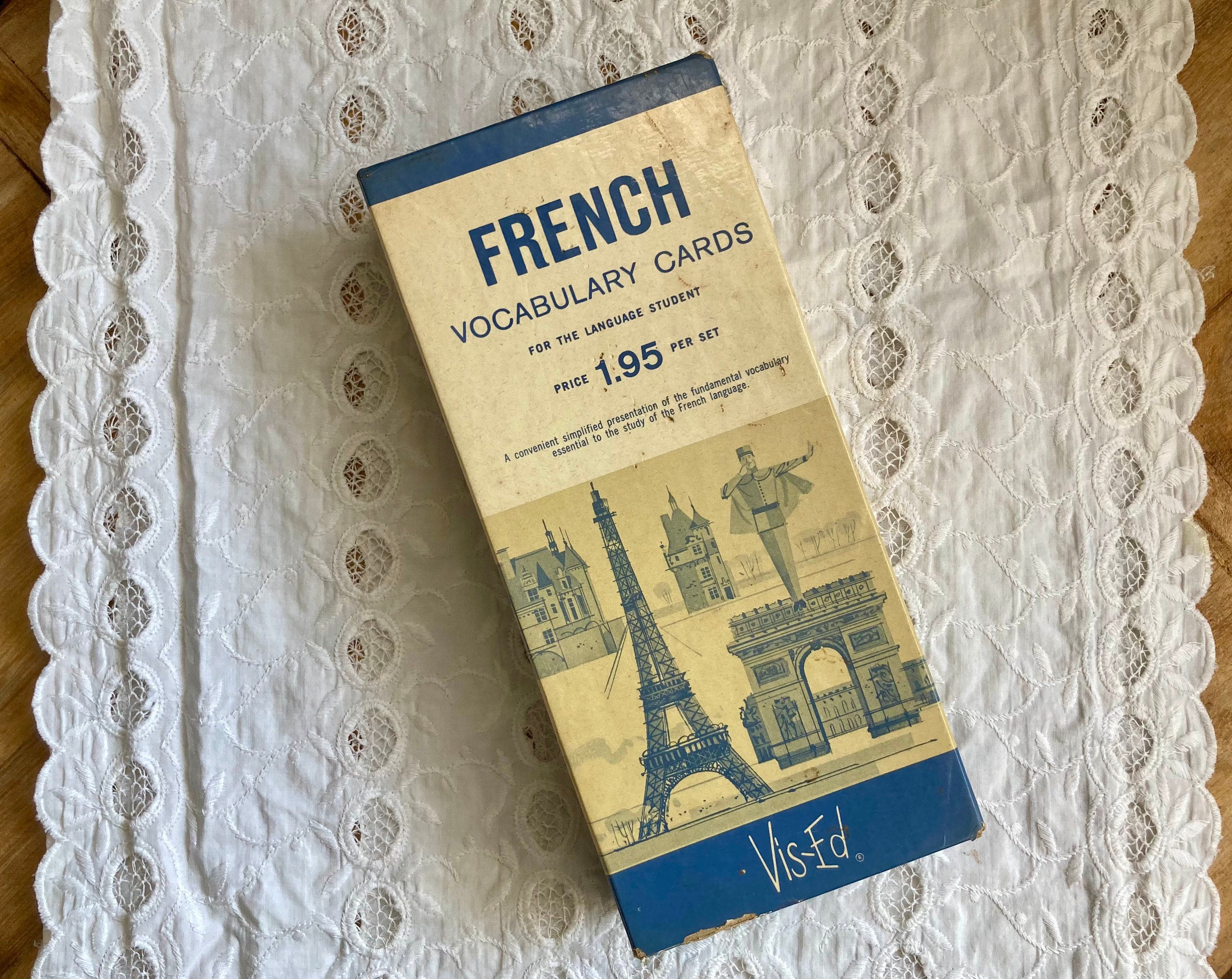 Tiny Mid-century French Vis-ed Vocabulary/flash Cards, Small Vintage ...