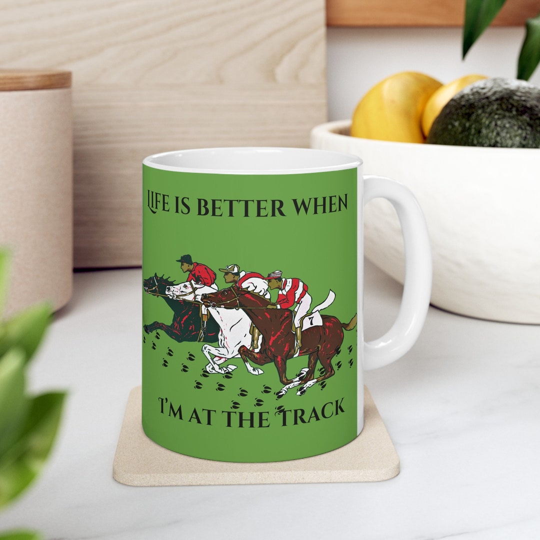 Horse Racing Ceramic Mug 110z. 15 0z. - Etsy