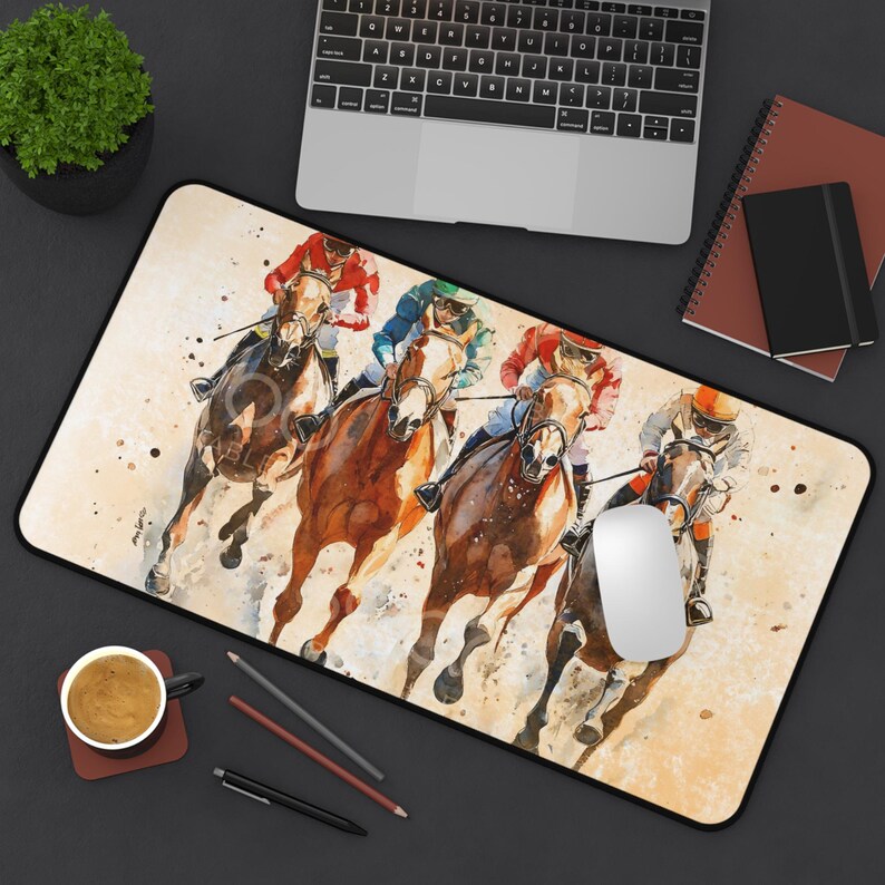 Horse Racing Final Stretch Computer Desk Mat Available in Two Sizes - Etsy